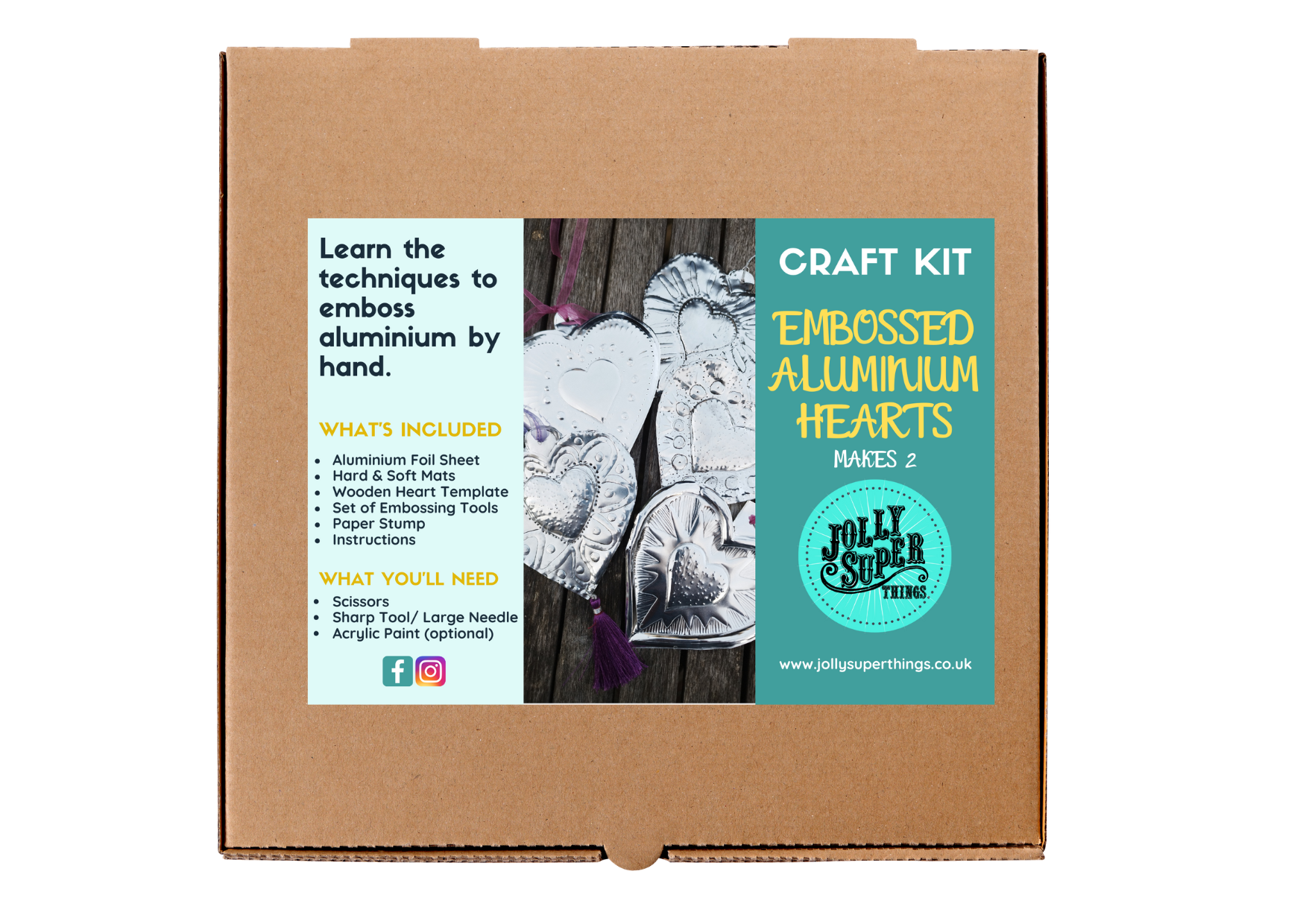 Embossed Aluminium Hearts Kit | Jolly Super Things